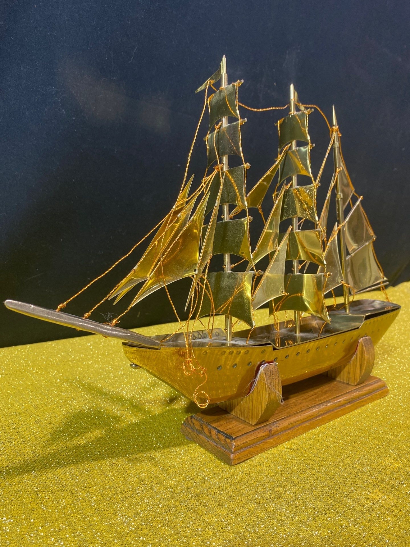 Vintage Brass "Sir Winston Churchill" Schooner Ship Decor - Beck ...