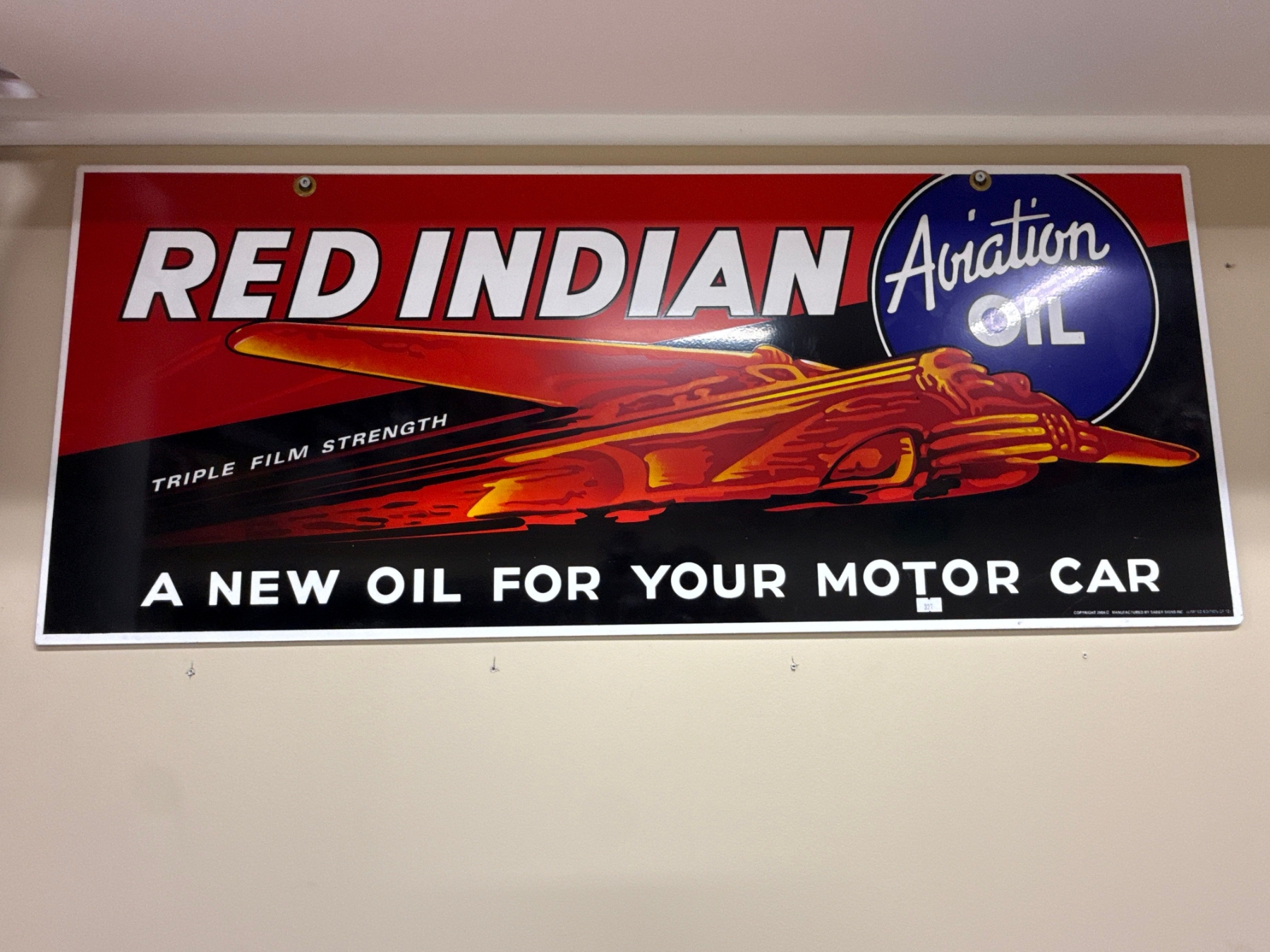 Red Indian Metal Sign, 18x41, Bring Tools - Beck Auctions Inc.