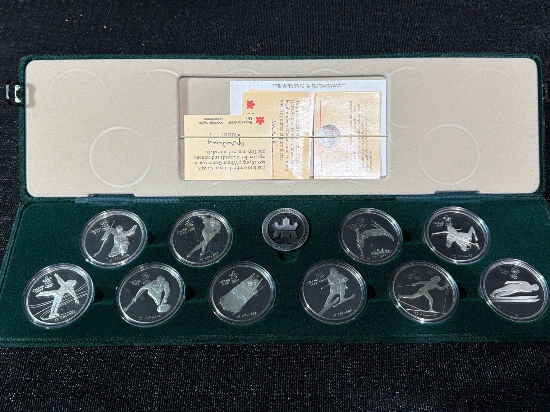 Calgary 1988 Olympics $20 Sterling Silver Coins 340.7 Grams - Beck ...