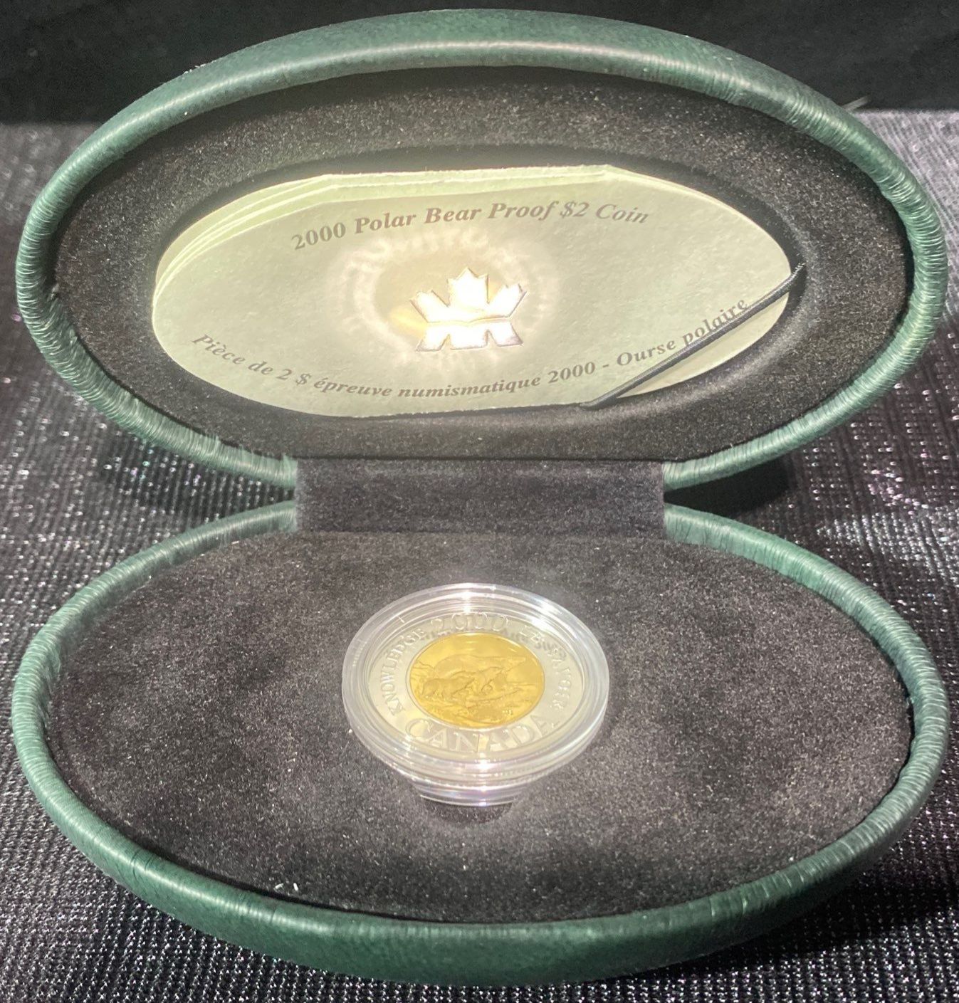 2000 $2 Polar Bear 24K Gold Plated Core, 92.5% Silver Coin, 8.83 grams ...