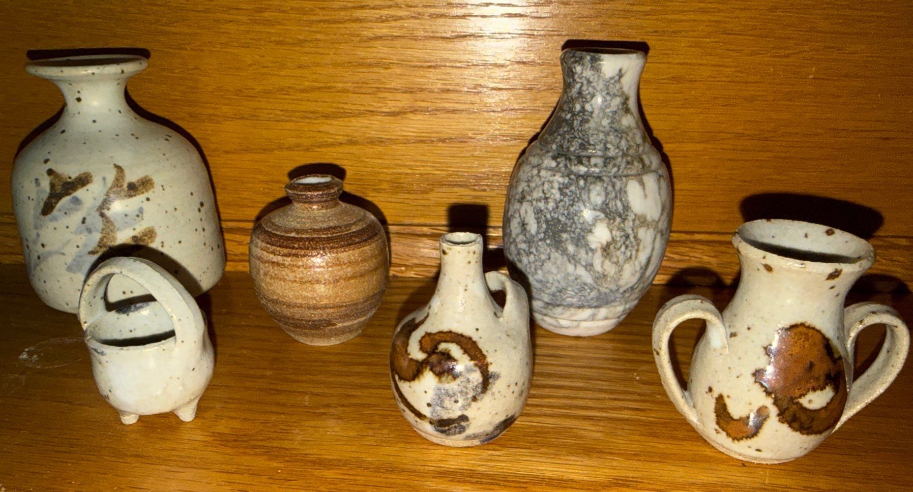 MIniature Stonewear Pottery Vessels 2"Tall - Beck Auctions Inc.