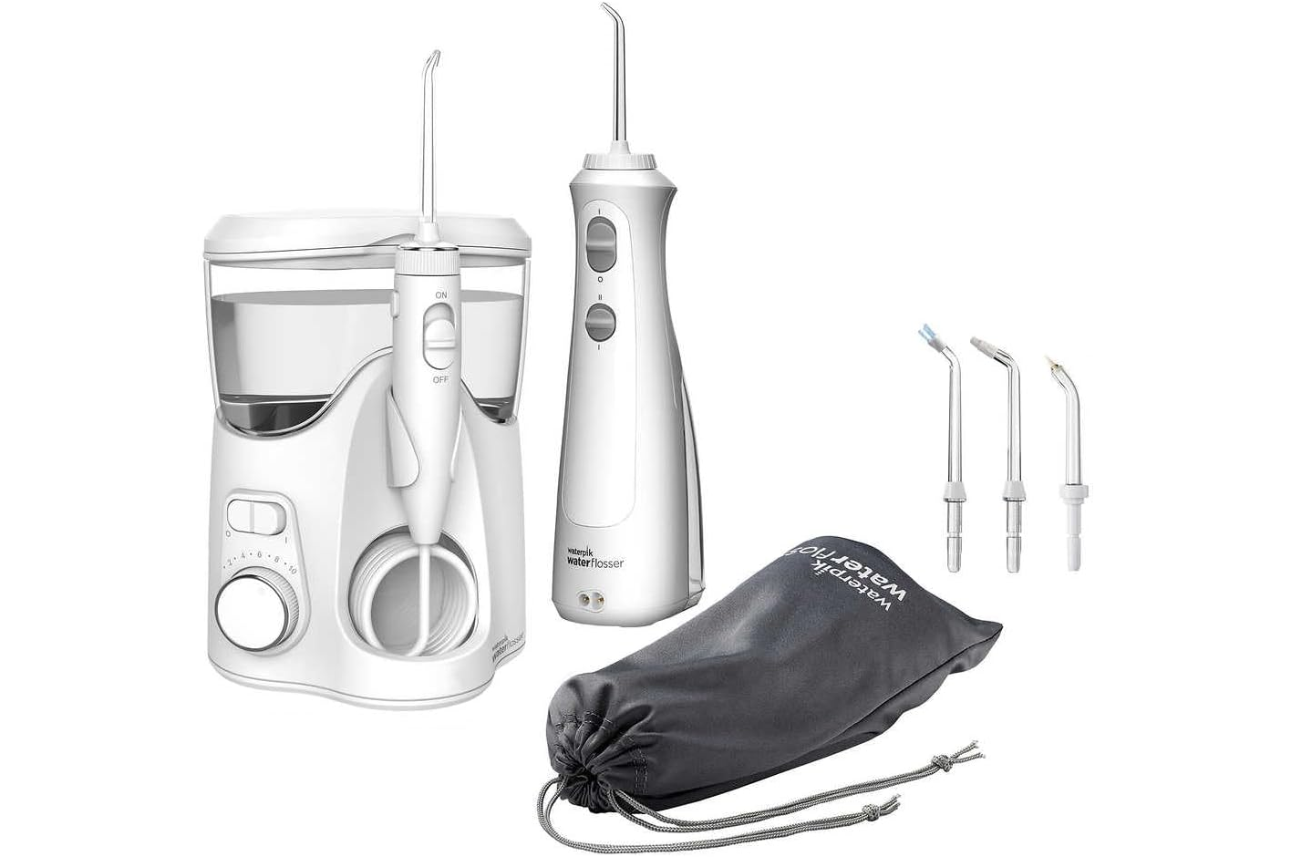 WATERPIK WATERFLOSSER ULTRA PLUS WATER FLOSSER & CORDLESS PEARL WATER ...