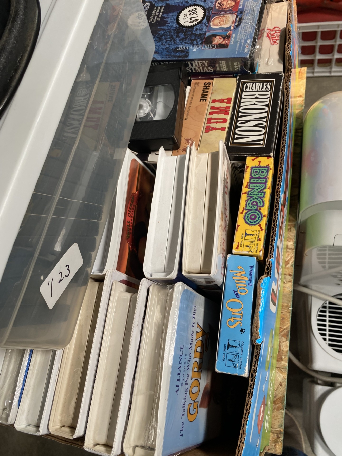 boxes of vhs tapes