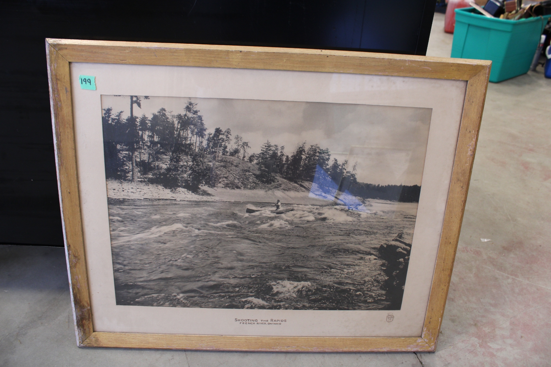 Framed photo "Shooting the Rapids" French River, Ontario