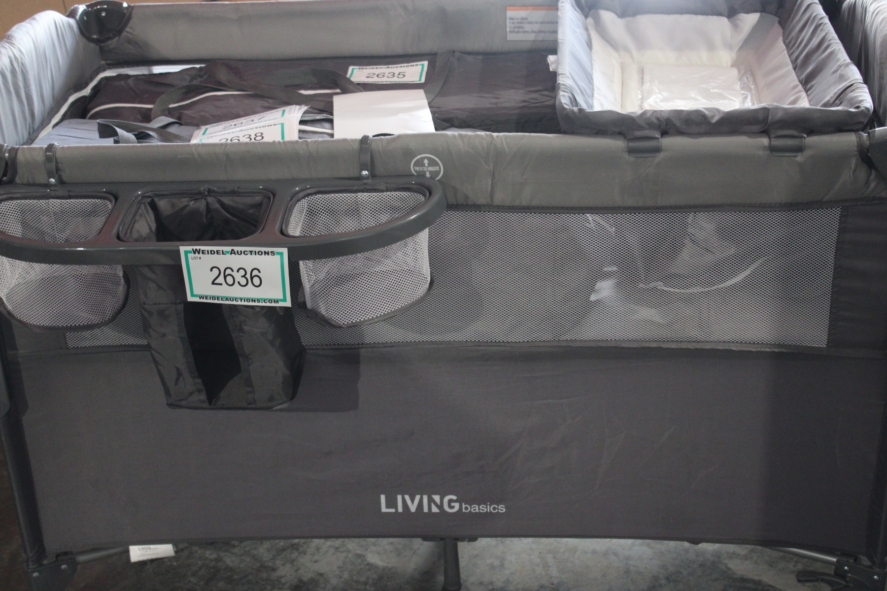 Living Basics Collapsable Baby Playpen w Bassinet & Changing Table