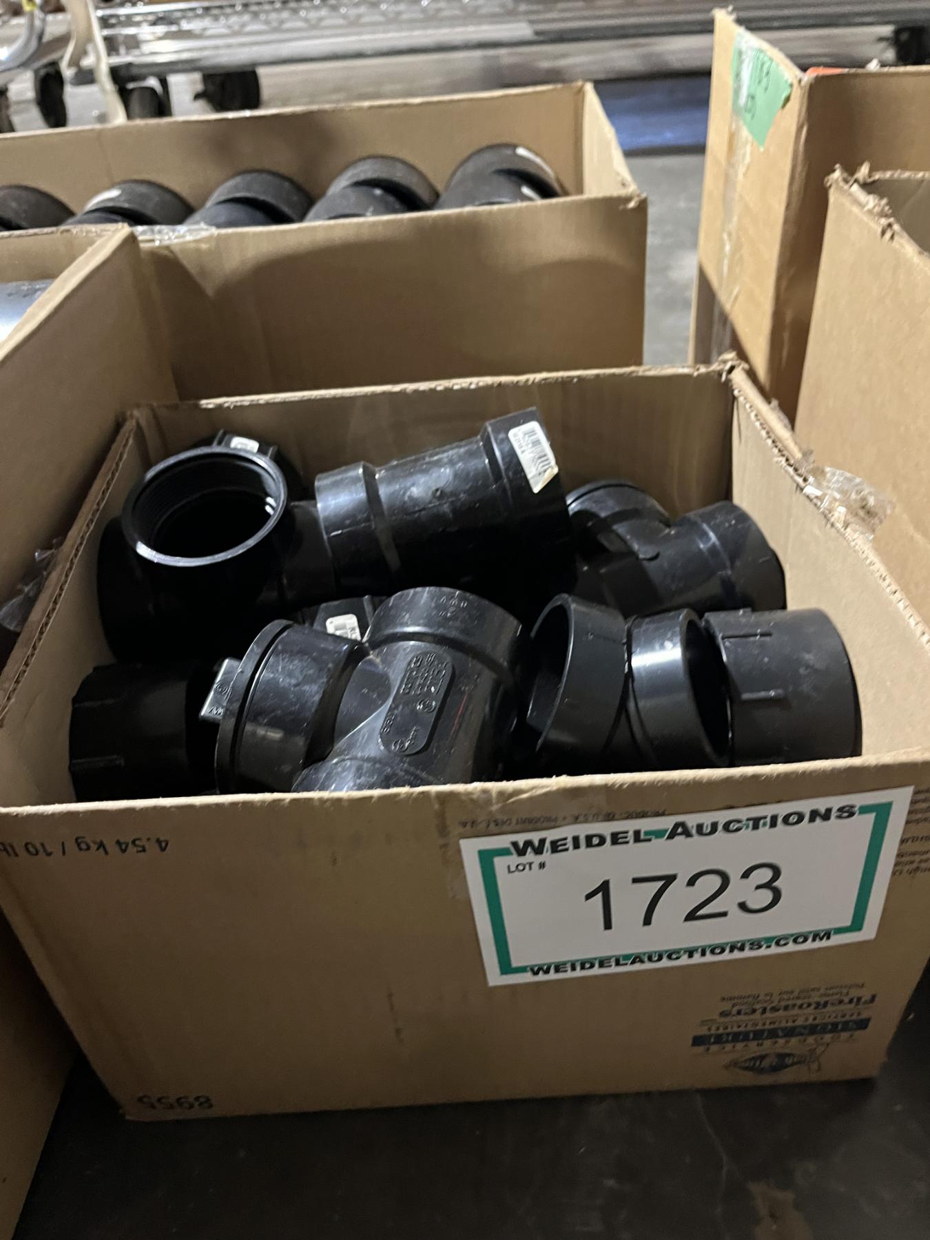 Black PVC Pipe, ABS 2"T with Threaded Lid & threaded coupler, approx 40 pcs